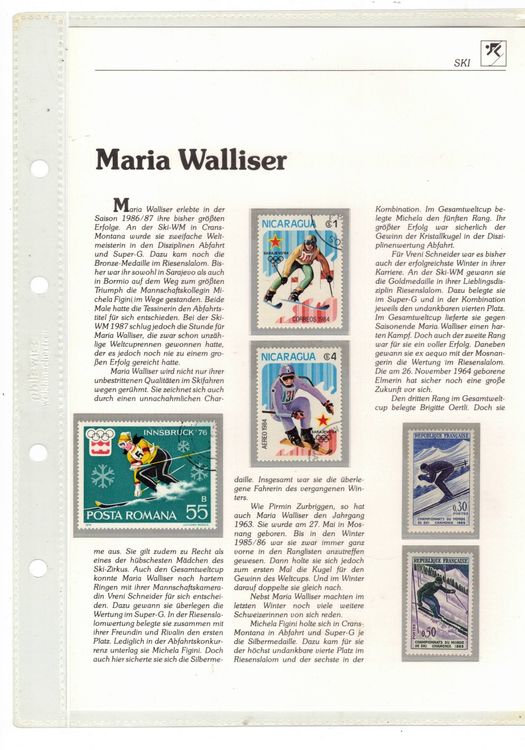 Briefmarken Maria WALLISER WM 1962 CHAMONIX Wintersport (Neu (gemäss ...