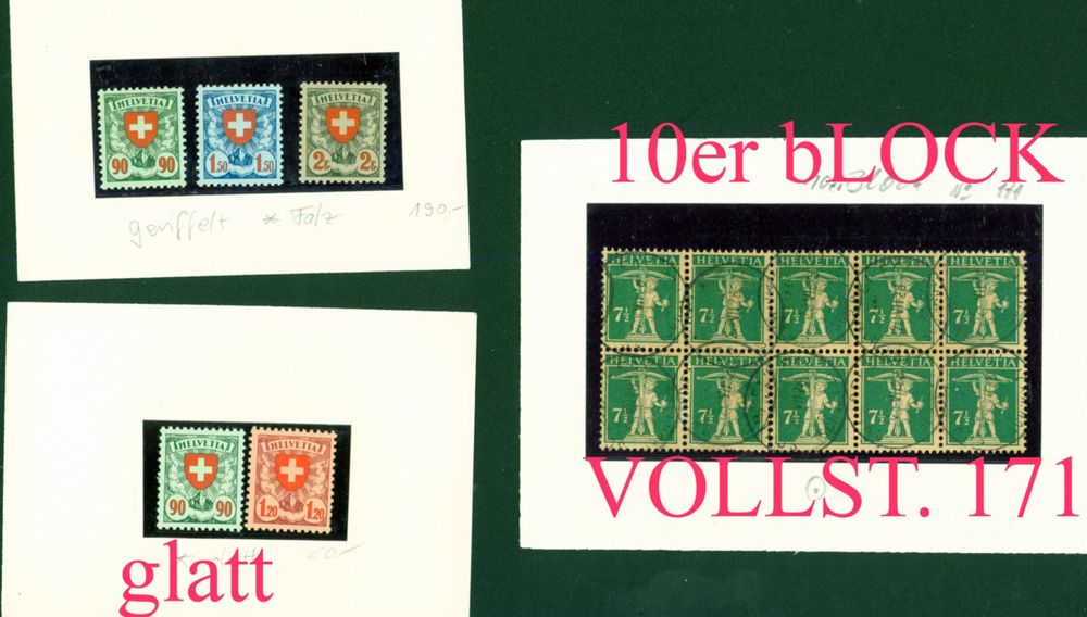 Wappenmuster glatt+geri.+10er Block Tell 171 (C151) (Gebraucht) in ...