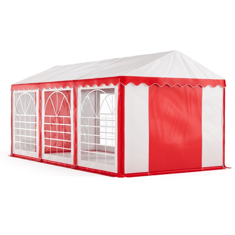 Profi PVC Partyzelt 3 x 6 m rot/weiss (Neu und originalverpackt) in ...