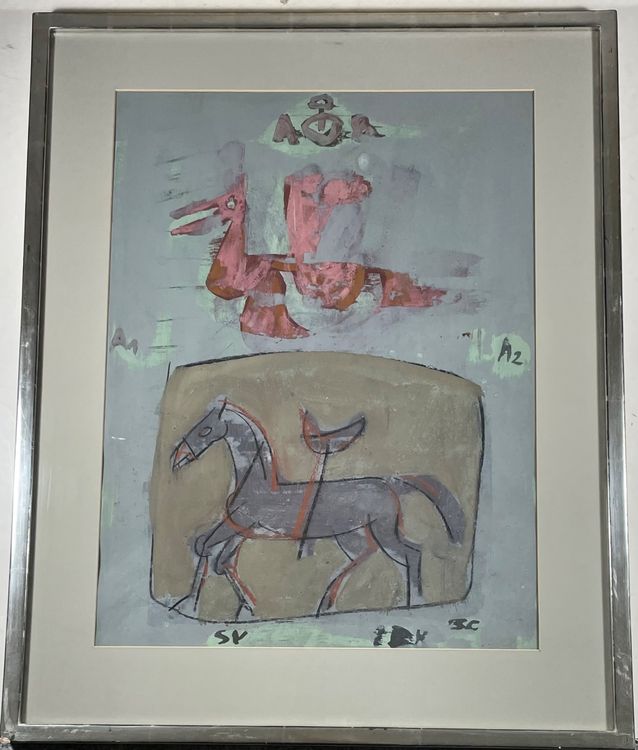 Sehr Interessante grosse Mischtechnik Monogrammiert (Gebraucht) in Root für CHF 35 – mit ...