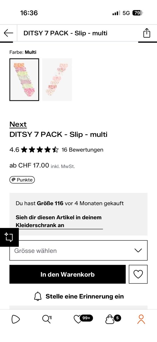 Next Slips, Gr. 116, 7er Pack, Multi, Top Zustand! (Gebraucht) in ...