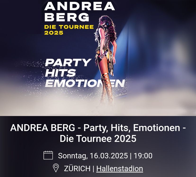 Andrea Berg - VIP - Zürich - Ticket - 16.03.2025 (Neu (gemäss ...