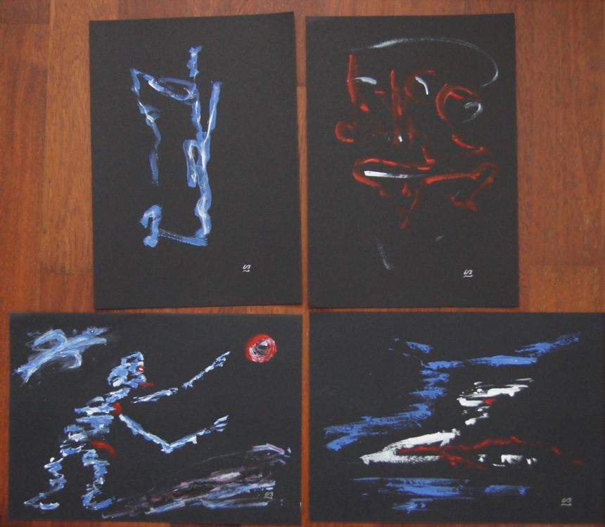 4 Zeichnungen schwarz | Kaufen auf Ricardo