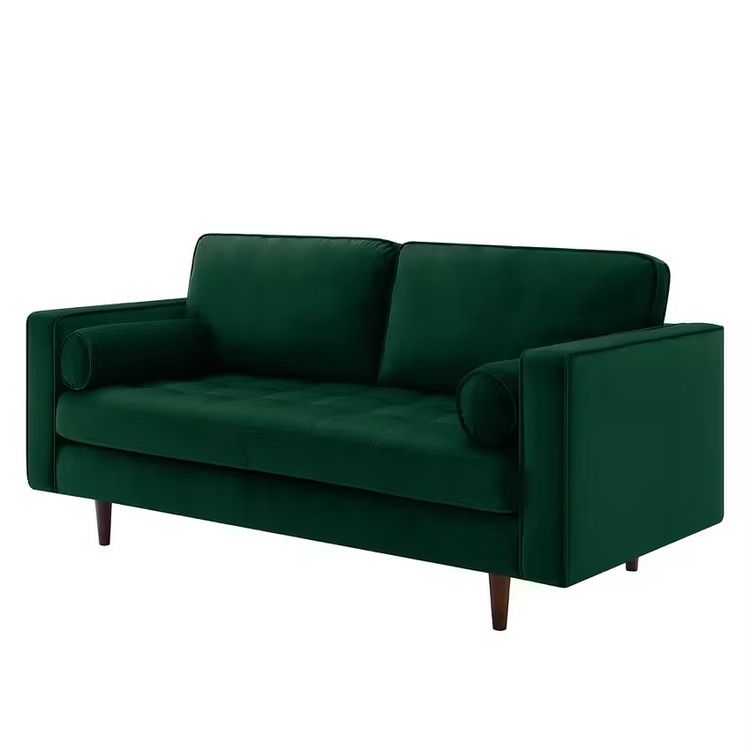 Elegantes Sofa Dunkelgrun Samt Ebenbild