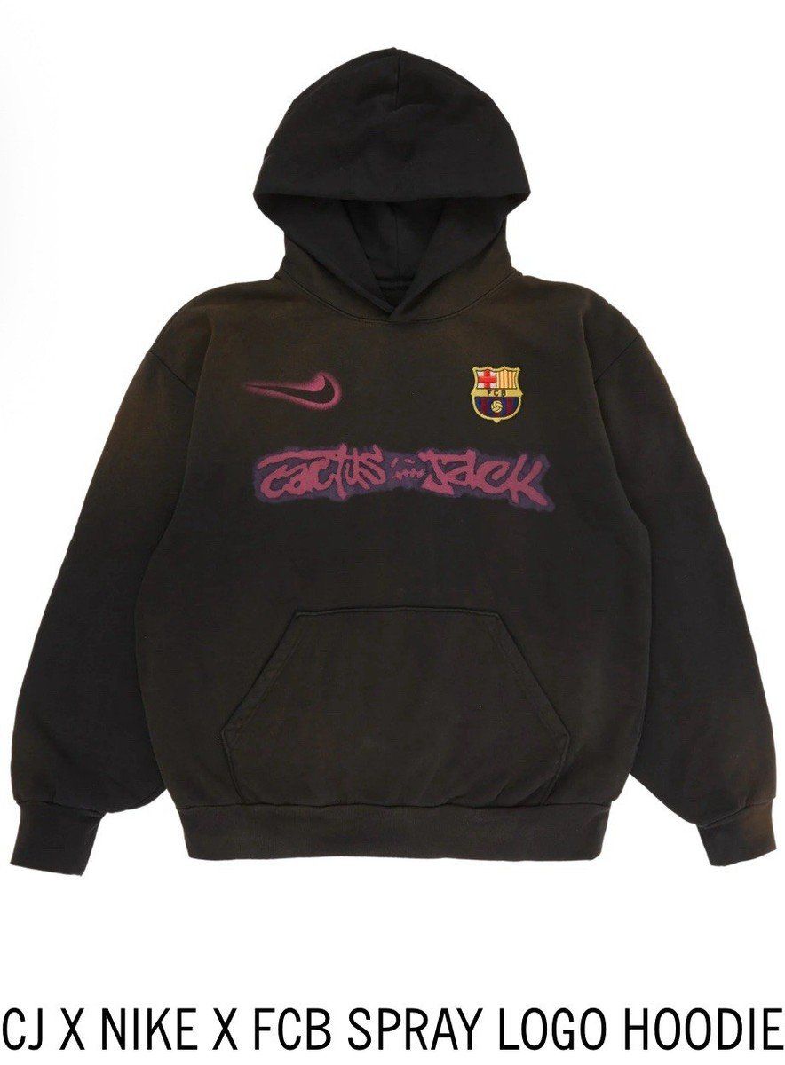 Travis Scott x Nike x FC Barcelona Spray Logo Hoodie "L" (Neu und ...