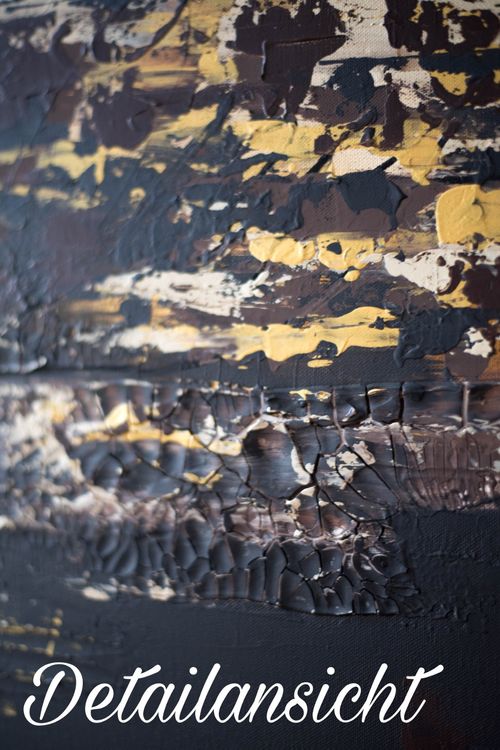 Acrylbild abstrakt schwarz beige Gold braun Unikat Neu | Kaufen auf Ricardo