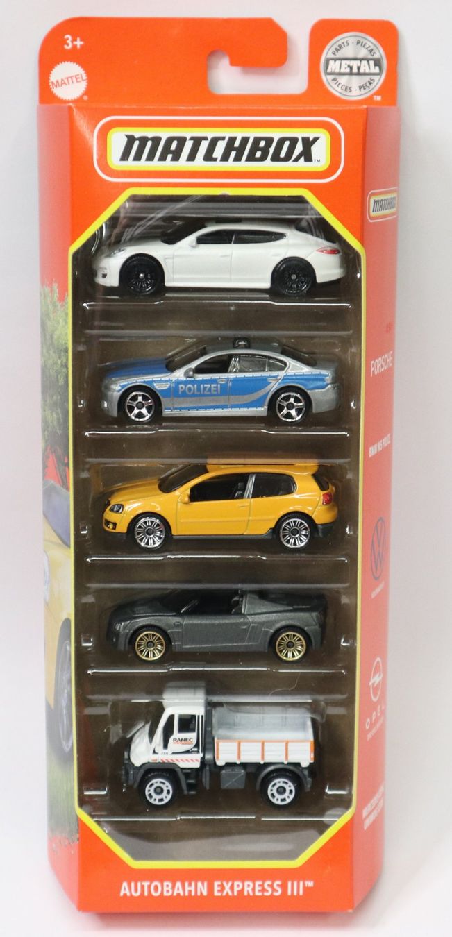 Matchbox 5er Set Autobahn Express Porsche, VW Golf, BMW (Neu und ...