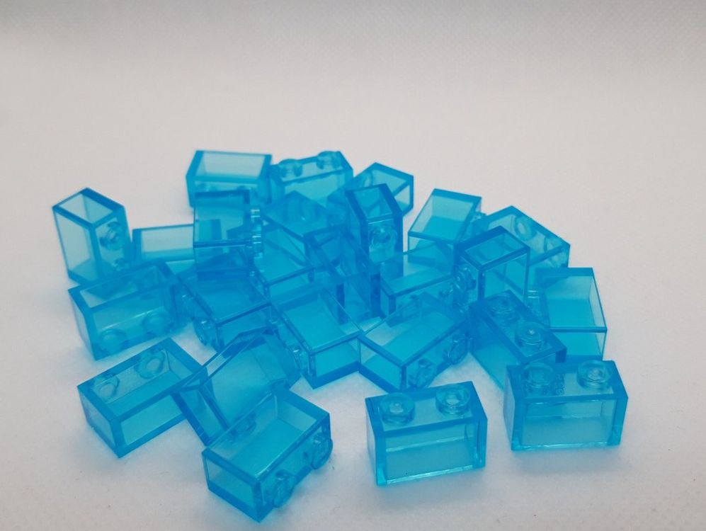 Lego 25 Stk. Bricks 1x2 (transparent blue) (Neu (gemäss Beschreibung ...