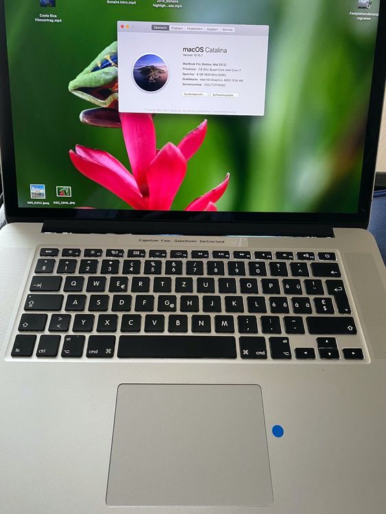 MacBook Pro 15.4" Retina A 1398 / mac OS Catalina 10.15.7 (Gebraucht ...