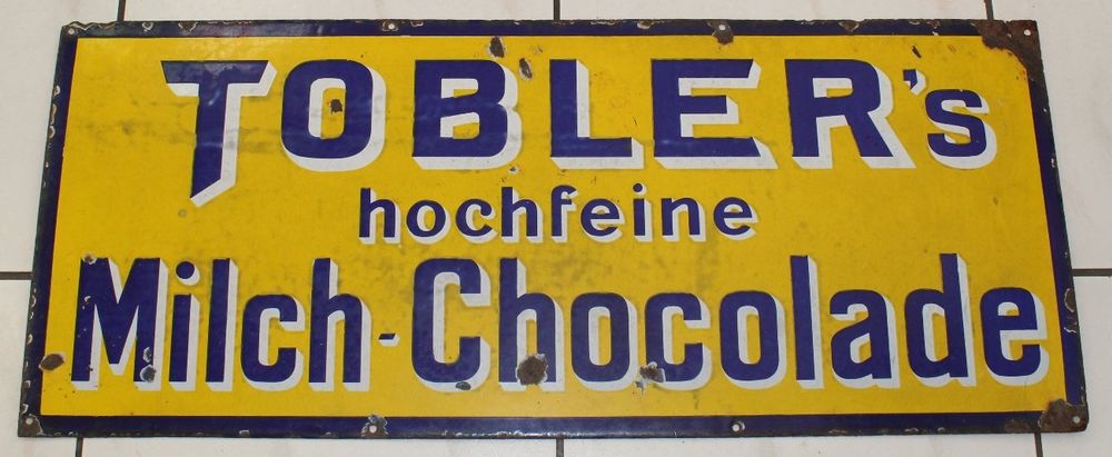 Tobler`s Milch Chocolade Emailschild 20er Jahre CH (Gebraucht) in ...