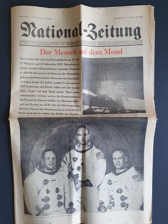 National-Zeitung Basel 21. Juli 1969 Mondlandung | Kaufen auf Ricardo