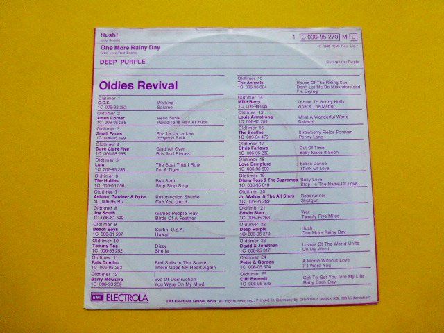 Deep Purple – Hush ! / One More Rainy Day (Gebraucht) in Zürich für CHF ...