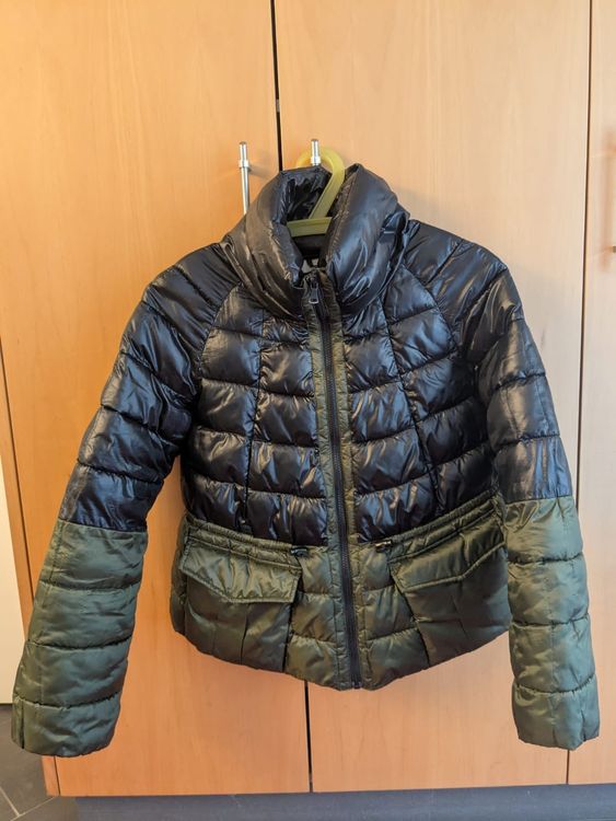 Sisley Damen Gr 36 Winterjacke schwarz grün mit Träger (Gebraucht) in ...