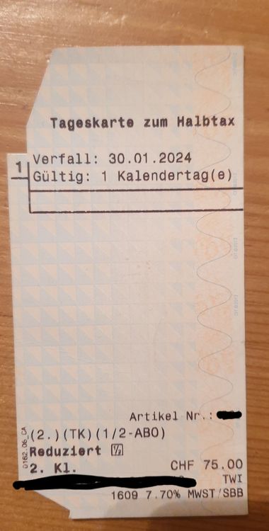 SBB-Tageskarte zum Halbtax | Kaufen auf Ricardo