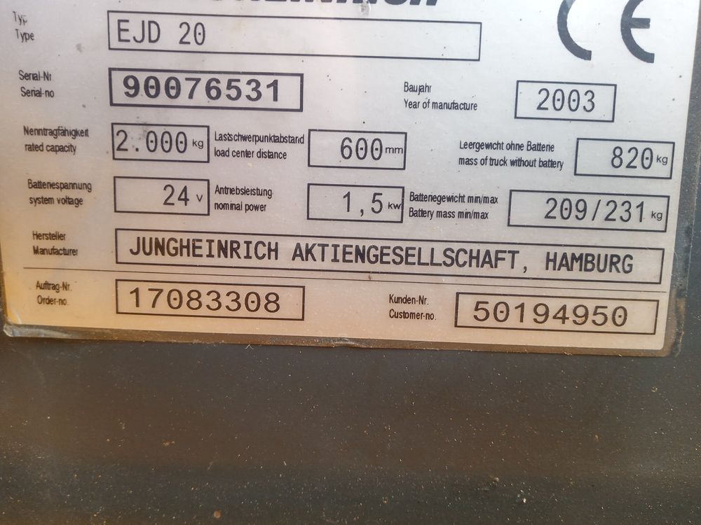 ab Fr. 1.000 Ameise Jungheinrich EJD 20 mit Initialhub (Gebraucht) in ...