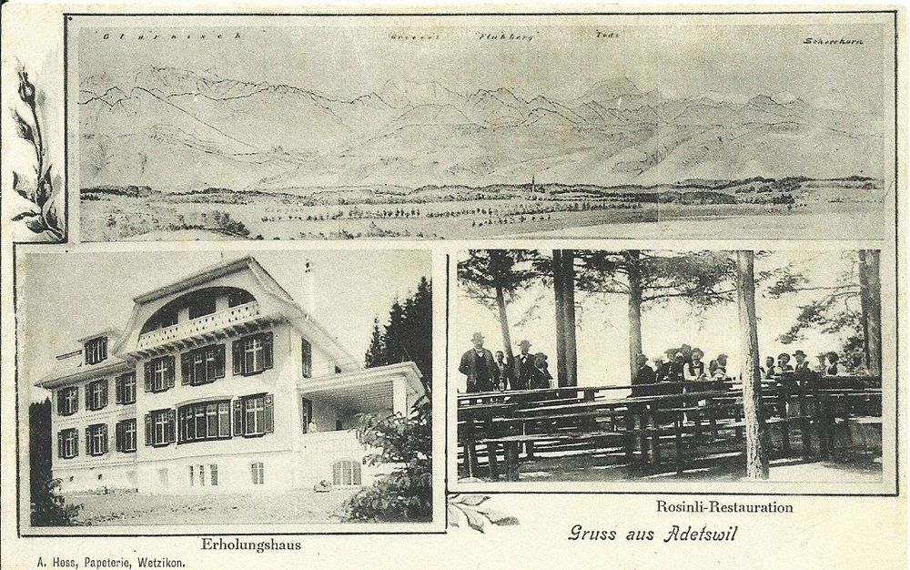 AK GRUSS aus ADETSWIL 1906 3 BILDER u.a ROSINLI RESTAURATION (Gebraucht) in Aarau für CHF 22 ...