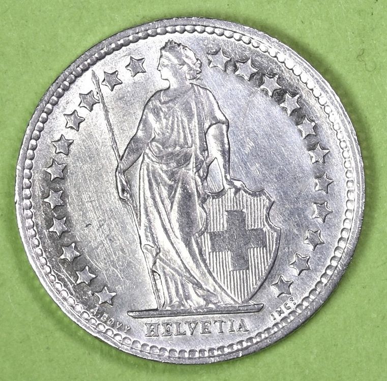 1958 / FR. 0.50 - MÜNZE, natürlich noch in SILBER ! (Gebraucht) in Luzern für CHF 1.65 – mit ...