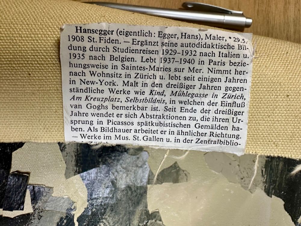 Hans Egger / Hansegger (1908-1989) Portrait von Karl Kobelt (Gebraucht) in Kölliken für CHF 10 ...