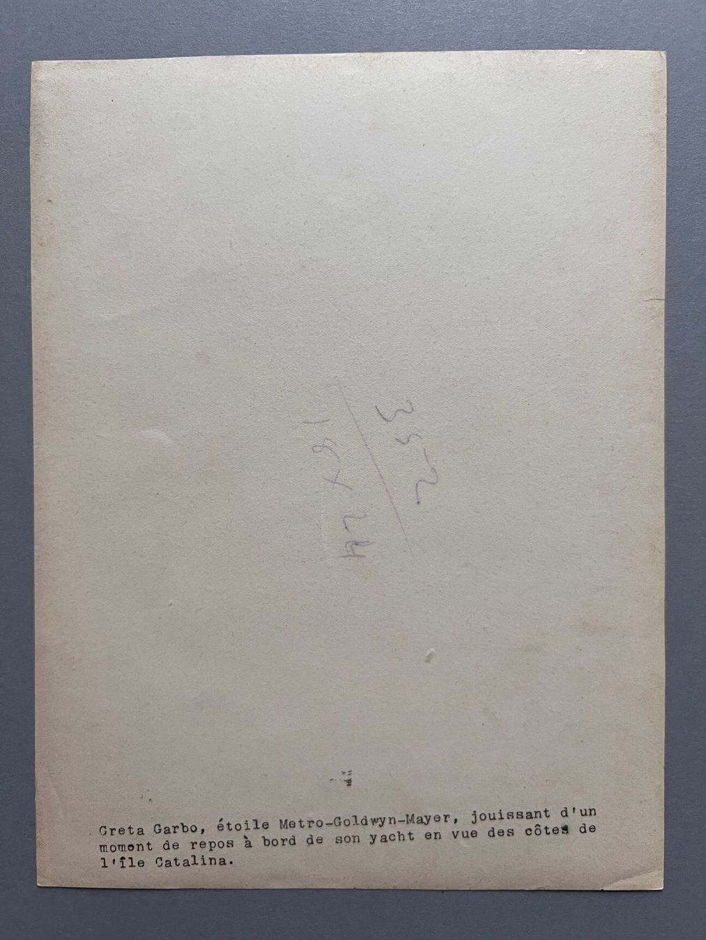 GRETA GARBO auf ihrer Yacht in Catalina, 1929, VINTAGE PRINT (Gebraucht ...
