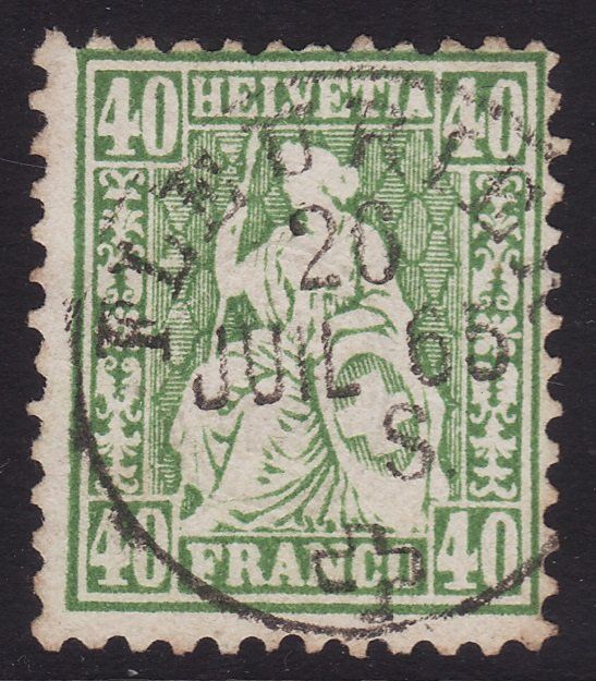 SBK-Nr. 34 (Sitzende Helvetia 1863) Vollstempel FLEURIER | Kaufen auf Ricardo