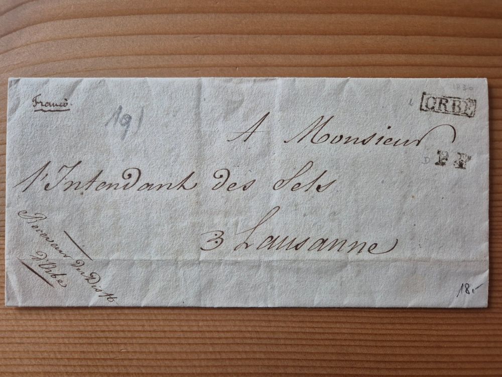CH-Vorphila Brief von Orb nach Lausanne 1830 gemäss Bilder (Gebraucht) in Oberuzwil für CHF 18 ...