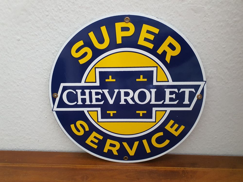 Emailschild Chevrolet Logo USA Emaille Schild Reklame Retro | Acheter ...