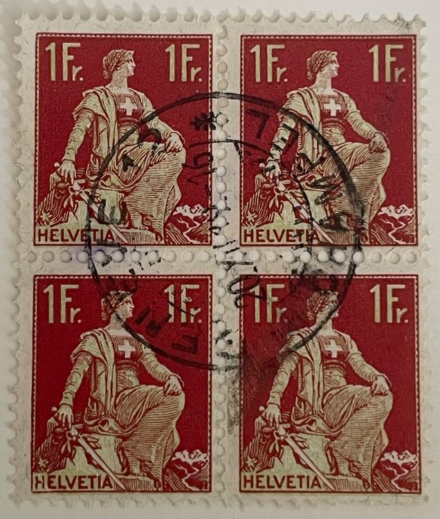 Helvetia mit Schwert Nr. 115 Viererblock (Gebraucht) in Duebendorf für CHF 2 – mit Lieferung auf ...