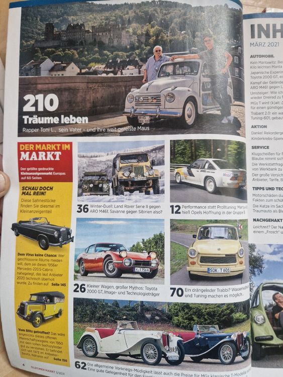 Opel Mantra 400 Toyota 2000 GT Aero M461-Land Rover MG T (D'occasion) à ...