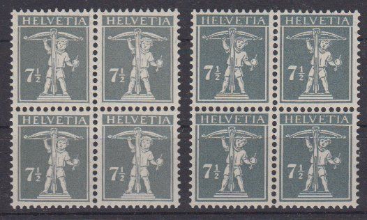 Tellknabe 7 1/2 Rp. grau Type 2+3 4er** | Kaufen auf Ricardo