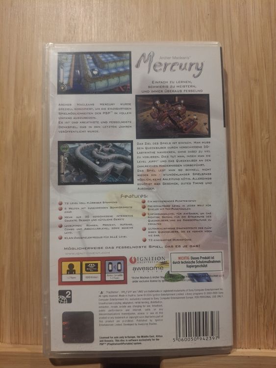 Archer Maclean's Mercury PSP Spiel - Top Zustand! (Gebraucht) in ...