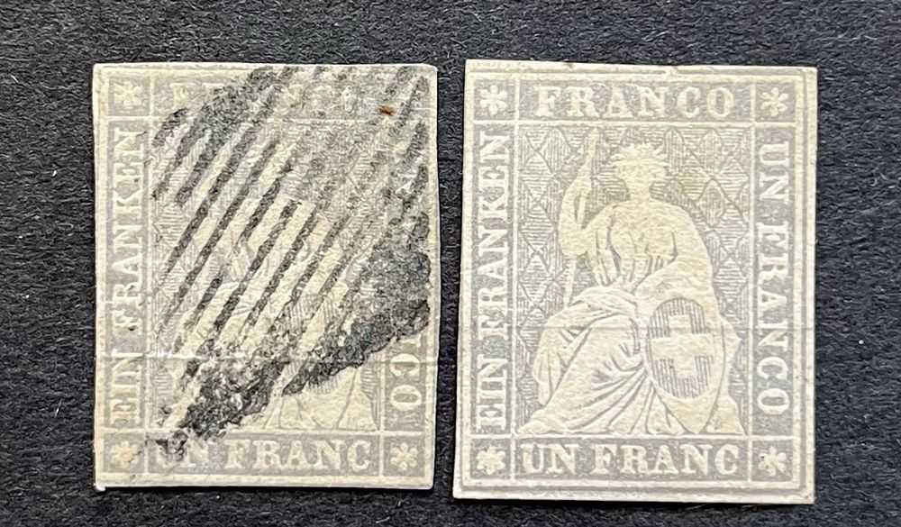 Strubel 27C Neuf* + 27C Oblitéré Cat. 3000.- CHF (D'occasion) à Sottens ...