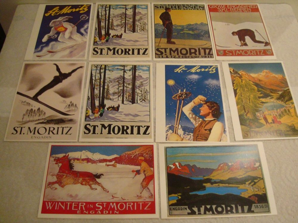 10 AK St. Moritz - Plakat Motive - ungelaufen | Kaufen auf Ricardo