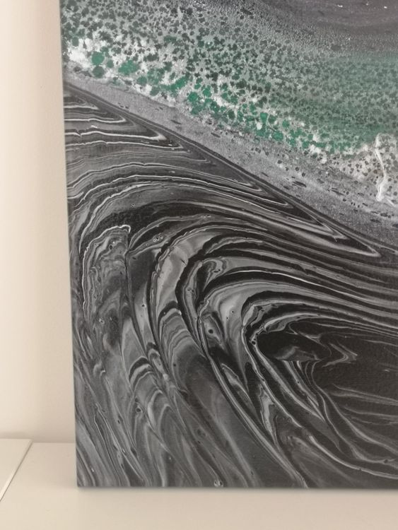 Pouring Bild auf Leinwand, 30 x 60 cm, Unikat | Kaufen auf Ricardo