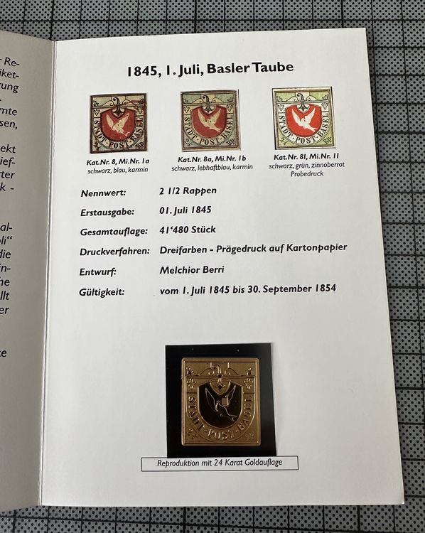 Basler Taube 1845-1995 (Heft) GOLD (Neu (gemäss Beschreibung)) in Nussbaumen AG für CHF 29 – mit ...