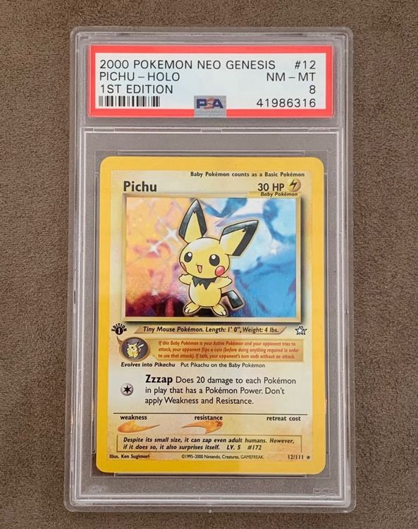PSA 8 1Edition Holo Pichu ENG Neo Genesis Pokémon 12/111 (Gebraucht) in ...