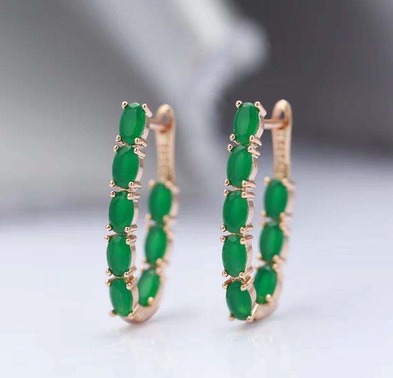 Boucles pendantes plaqué or rose - stamp "585" (Neuf avec emballage d ...