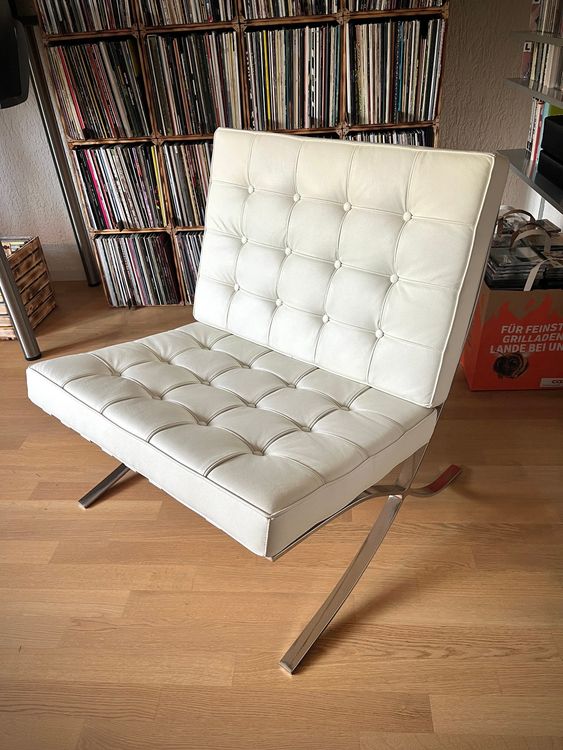 BARCELONA CHAIR WEISS SESSEL STUHL DESIGN KLASSIKER WHITE (Gebraucht ...