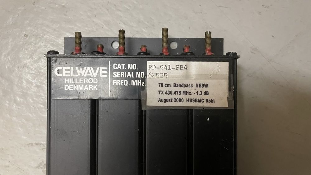 Bandpass Celwave 70cm PD-941-PB4 (Gebraucht) in Steinhausen für CHF 50 – mit Lieferung auf ...