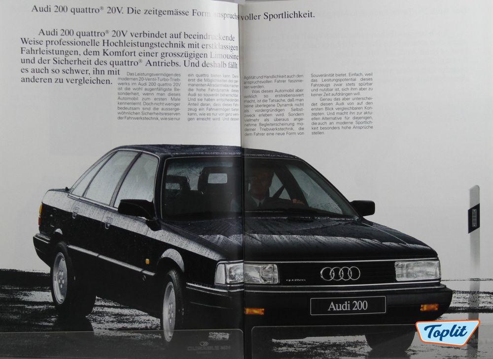 PROSPEKT & PREISLISTE AUDI 200 TURBO/AVANT - AB 08.1989 - DE (Gebraucht ...