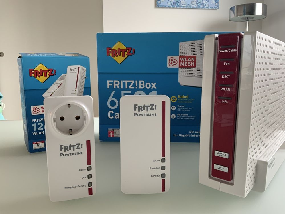Fritz!Box Fritz 6591 Cable und Fritz! Powerline 1220e/1260e (Gebraucht ...