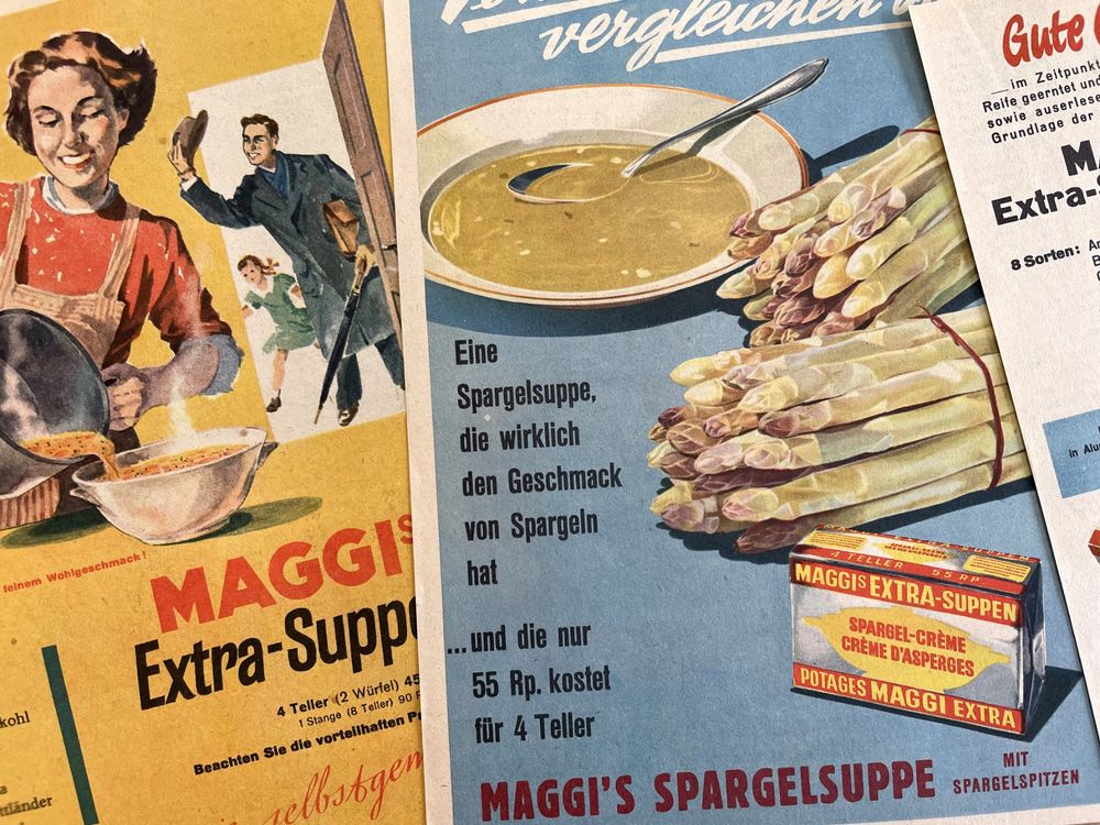 Maggi - 3 alte Werbungen / Anciennes publicités 1951 | Kaufen auf Ricardo