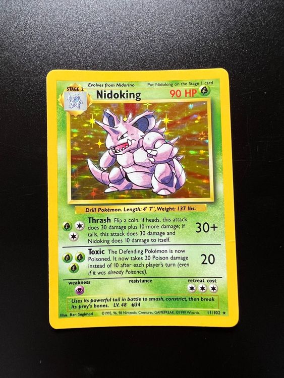 1x POKEMON NIDOKING HOLO 1999 BASE SET CARD RARE ENG (Gebraucht) in für ...