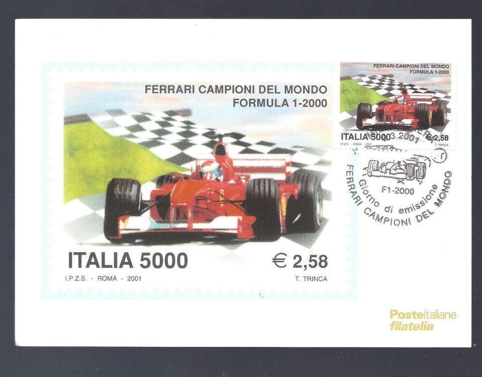 ITALIA MAX-Karte Ferrari Campioni del Mundo 2000 (Neu (gemäss ...