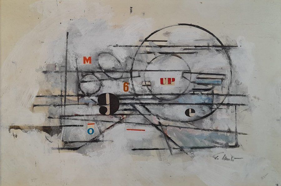 Walter Emil Müller. Abstrakte Komposition. Mischtechnik (Gebraucht) in Zumikon für CHF 200 – nur ...