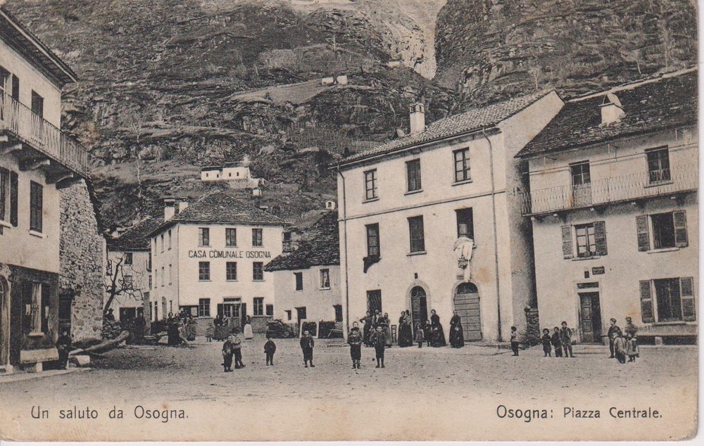 AK Osogna - Piazza Centrale. Animatissima. Ambulante 1908 (Usato) a per ...