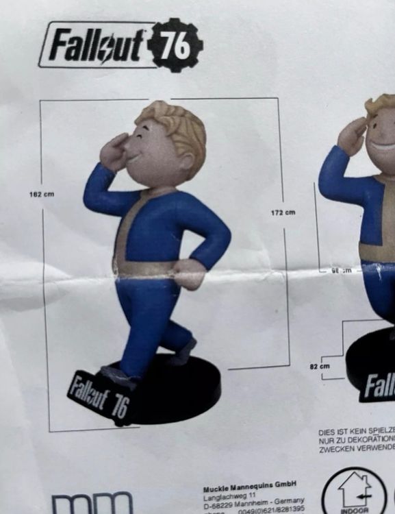 Fallout Vault Boy Lifesize Statue Original Muckle Mannequins (Neu ...