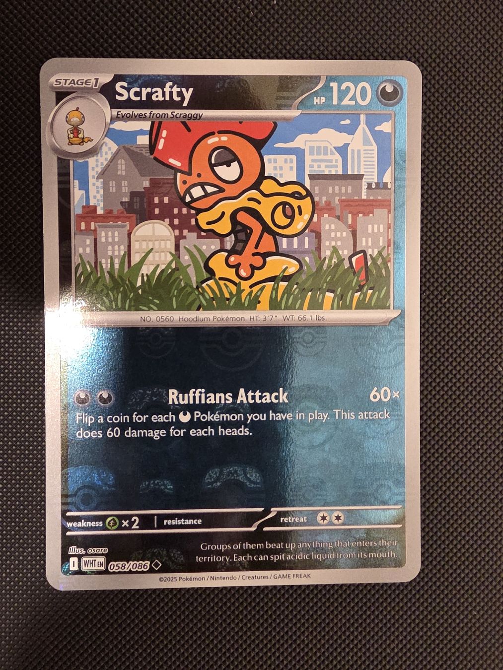 Pokémon TCG – WHT Scrafty Masterball Reverse 058/086 🇺🇸 (Neu (gemäss ...