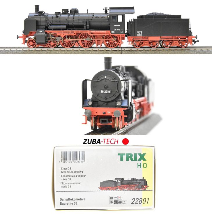 Trix 22891 Dampflok BR 38 DB H0 GS Digital mit OVP (Gebraucht) in für ...