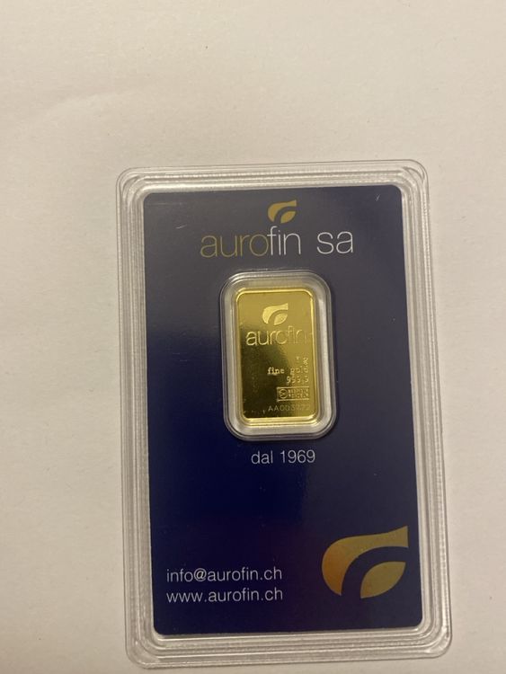 Goldbarren 5g, 999.9 Au, zertifiziert, Aurofin Sa (Neu und ...