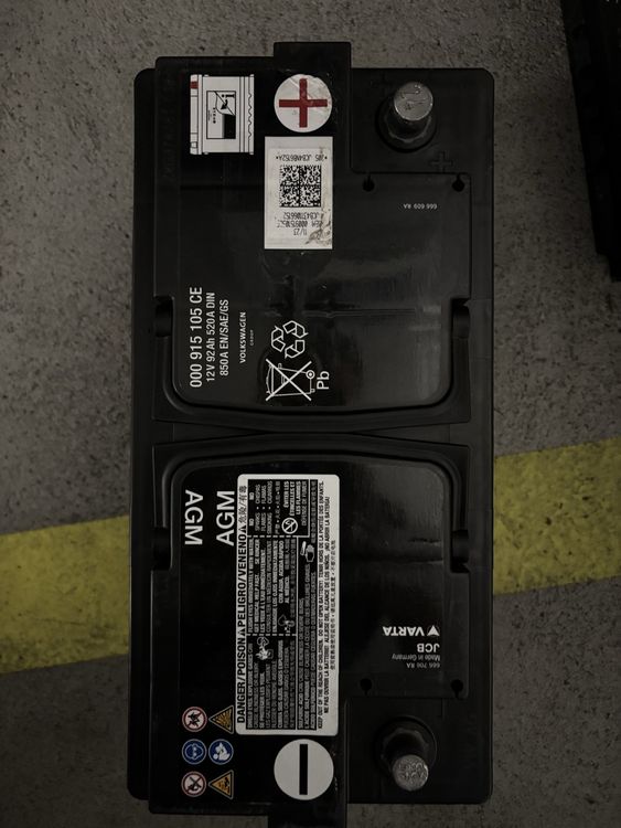 VW AGM Batterie, 12V 92Ah 520A EN/SAE/GS, in gutem Zustand! (Gebraucht ...